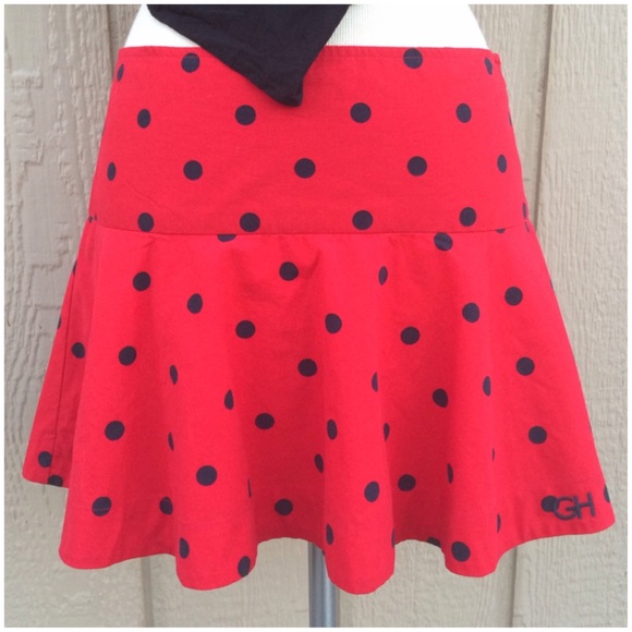 Gilly Hicks | Skirts | Nwt Gilly Hicks Red Navy Polka Dot Skirt | Poshmark